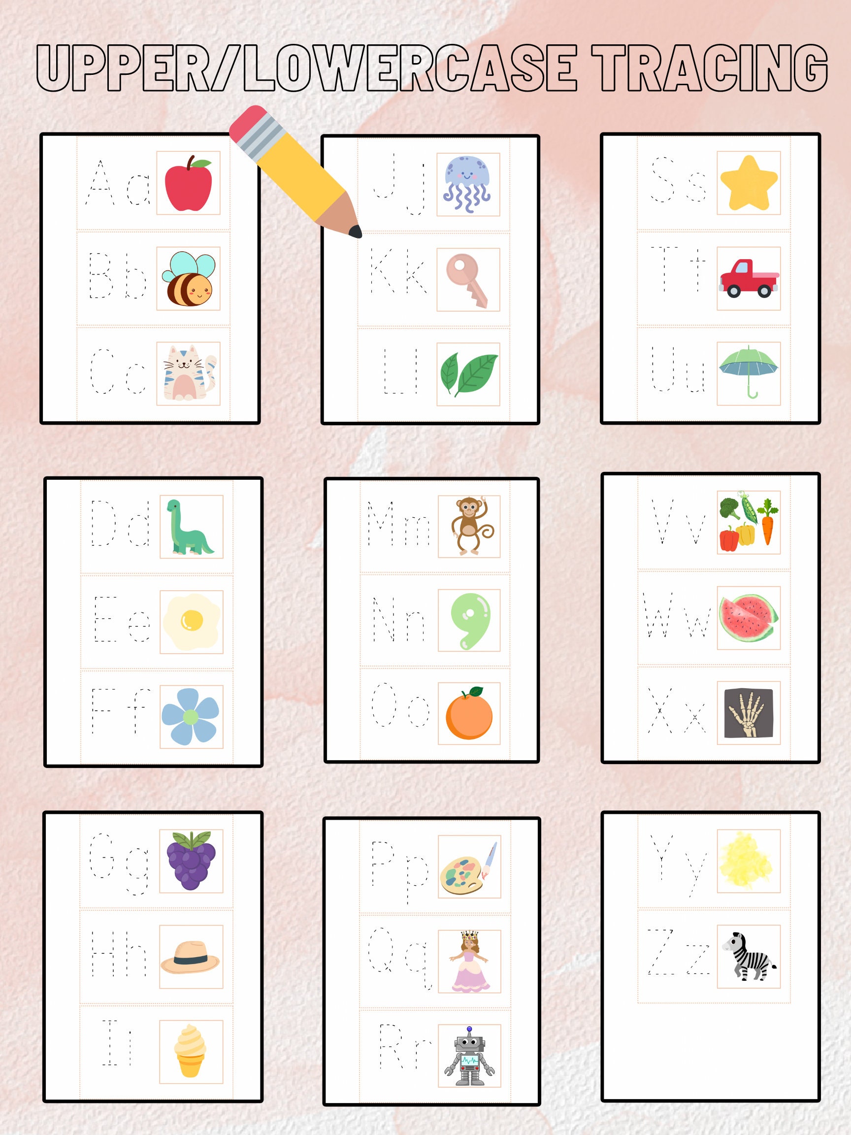LETTER TRACING, Uppercase, Lowercase, Letter Sounds, Handwriting ...