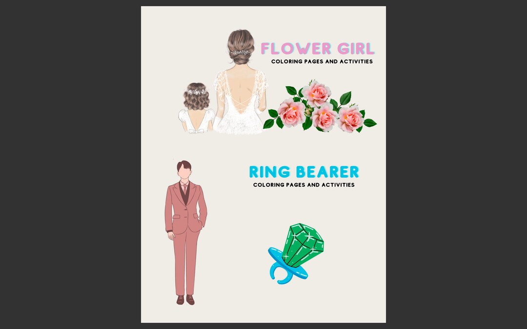 Flower Girl and Ring Bearer Coloring and Activity Book! Help Build ...