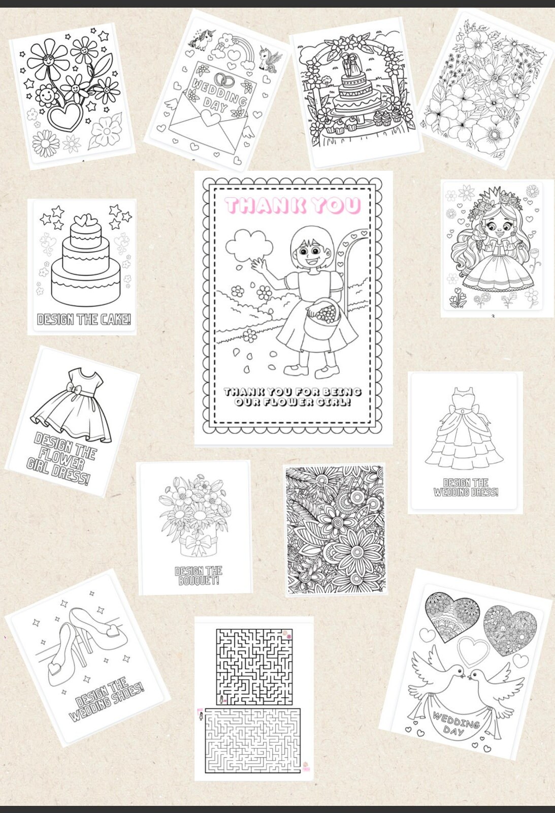Flower Girl and Ring Bearer Coloring and Activity Book! Help Build ...