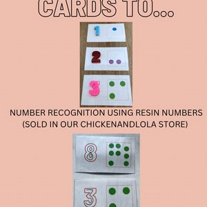 NUMBER CARDS, Quick Look Cards, Kindergarten Math, Pre-k Math, Counting ...