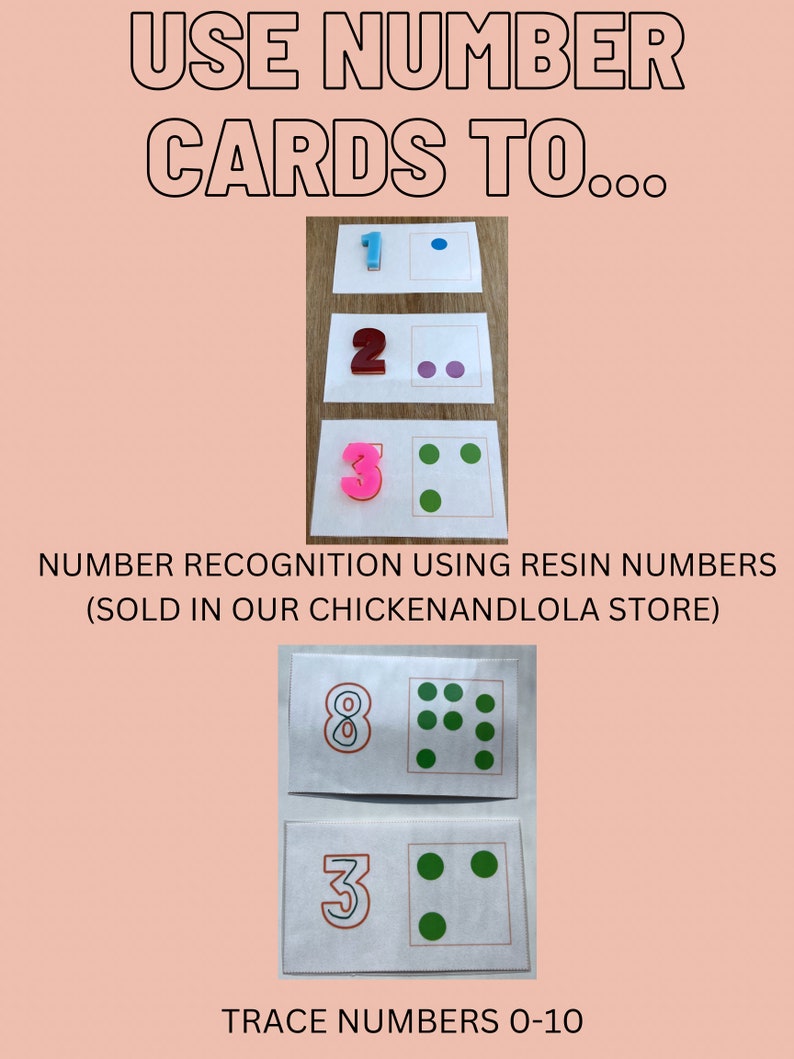 NUMBER CARDS Quick Look Cards Kindergarten Math Pre-k Math - Etsy