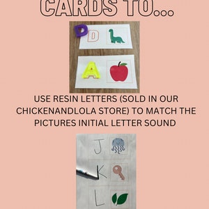 BEGINNING SOUND Picture Match, Printable Alphabet Cards, Kindergarten ...