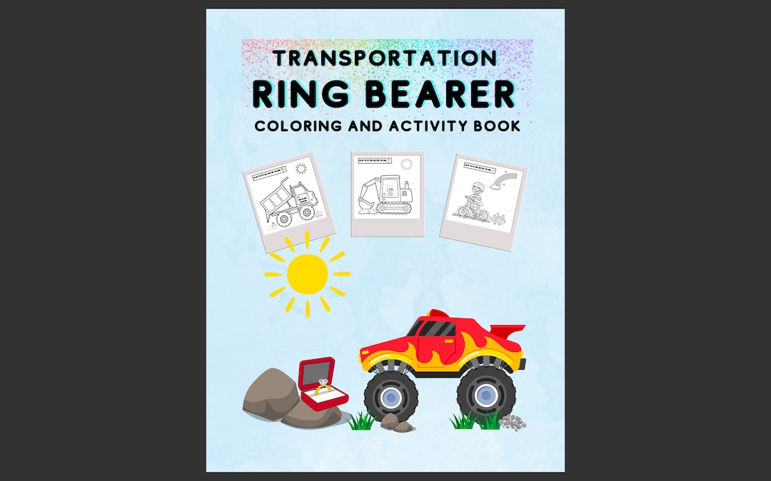 RING BEARER TRANSPORTATION Coloring and Activity Book! Help Ring Bearer ...