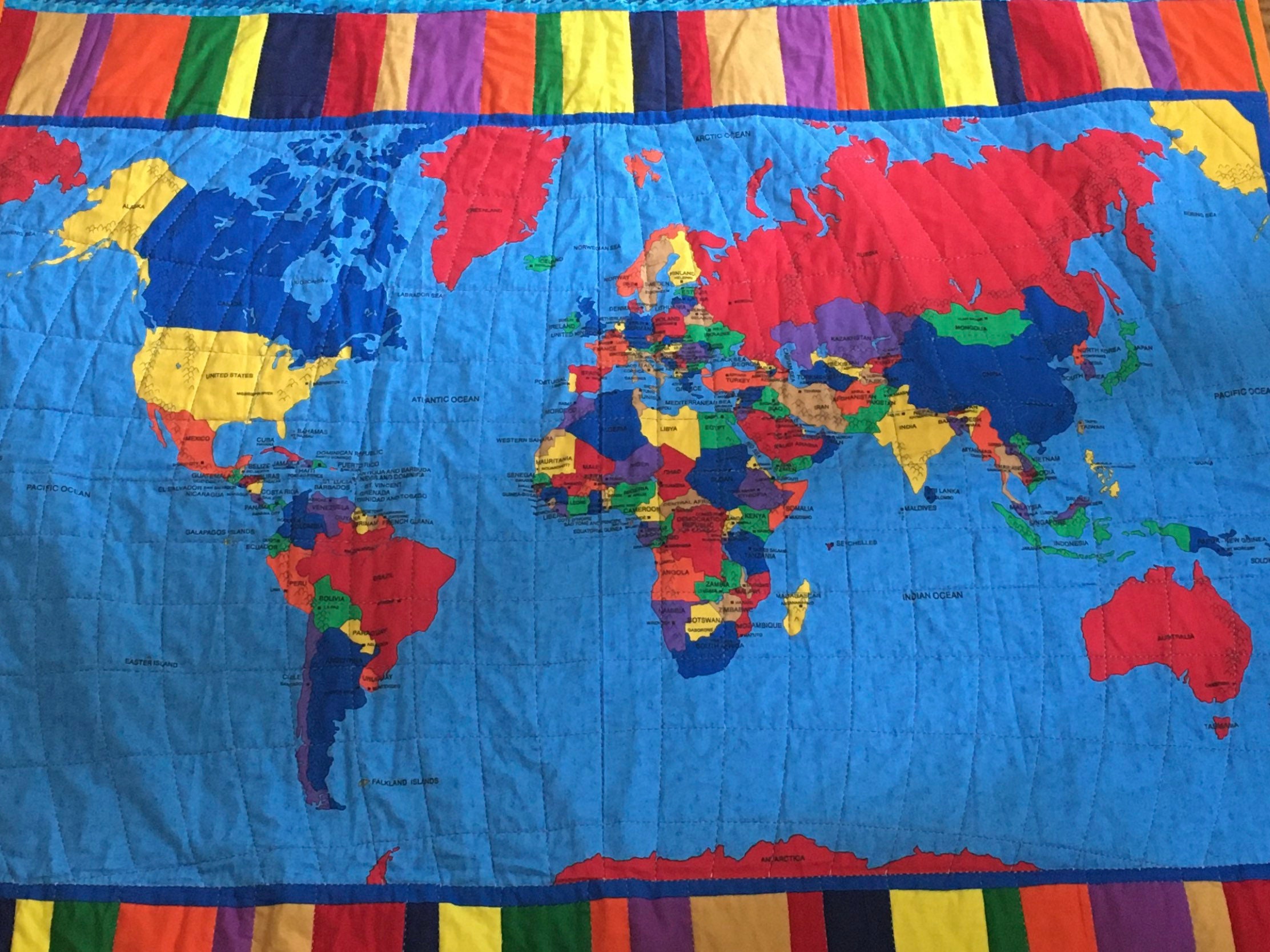 World Map Lap Quilt - Etsy