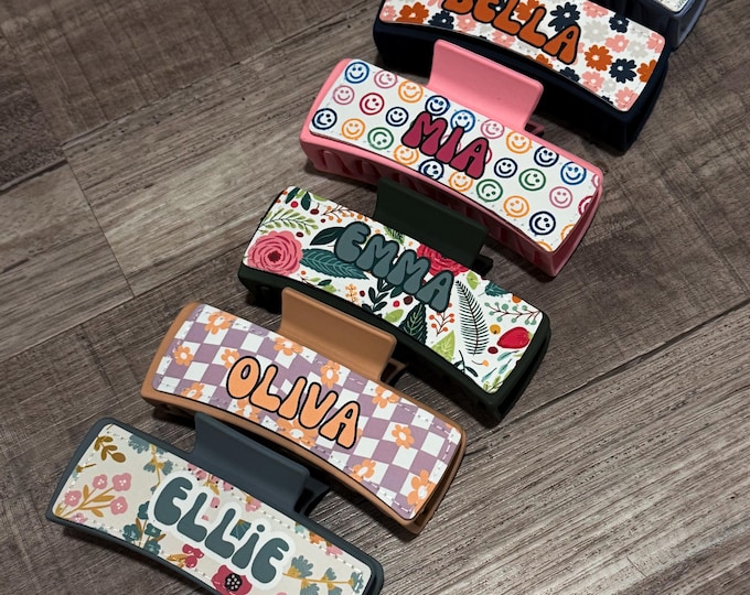 Custom Claw Clips, Name Claw Clip, Personalized Hair Clip, Personalized ...