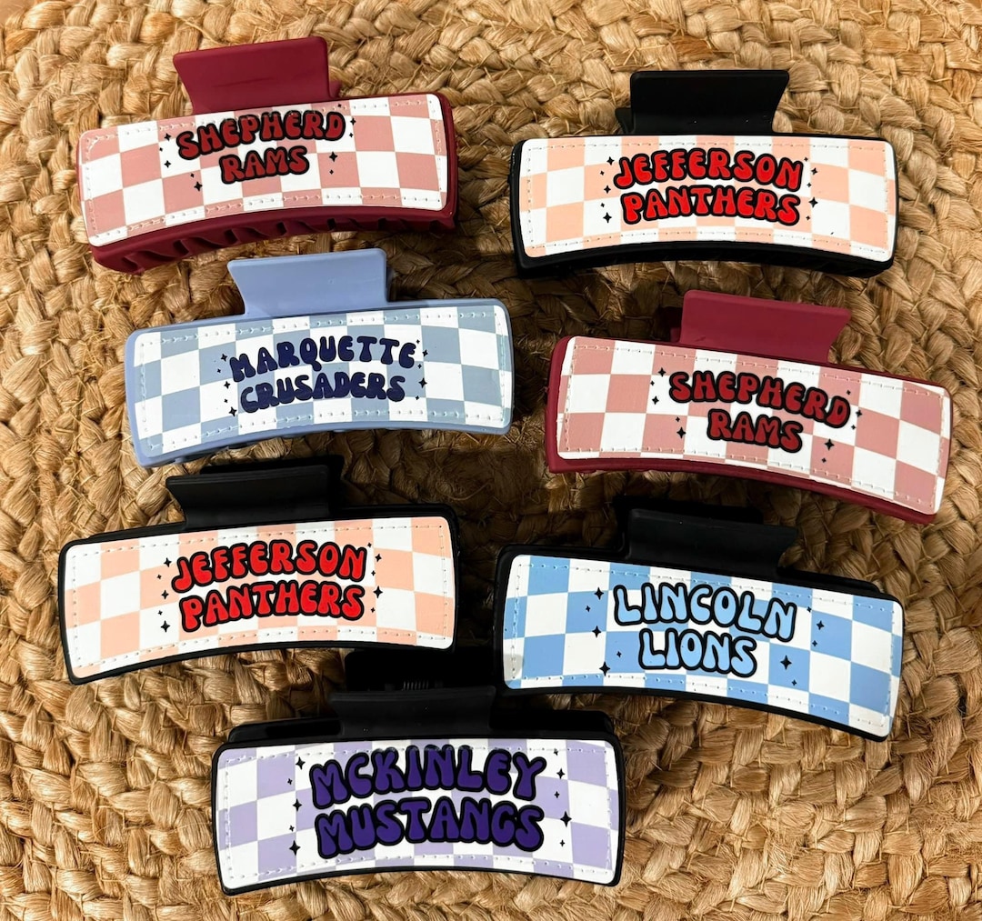 Personalized School Spirit Claw Clip: Custom Mascot Hair Clip - Etsy