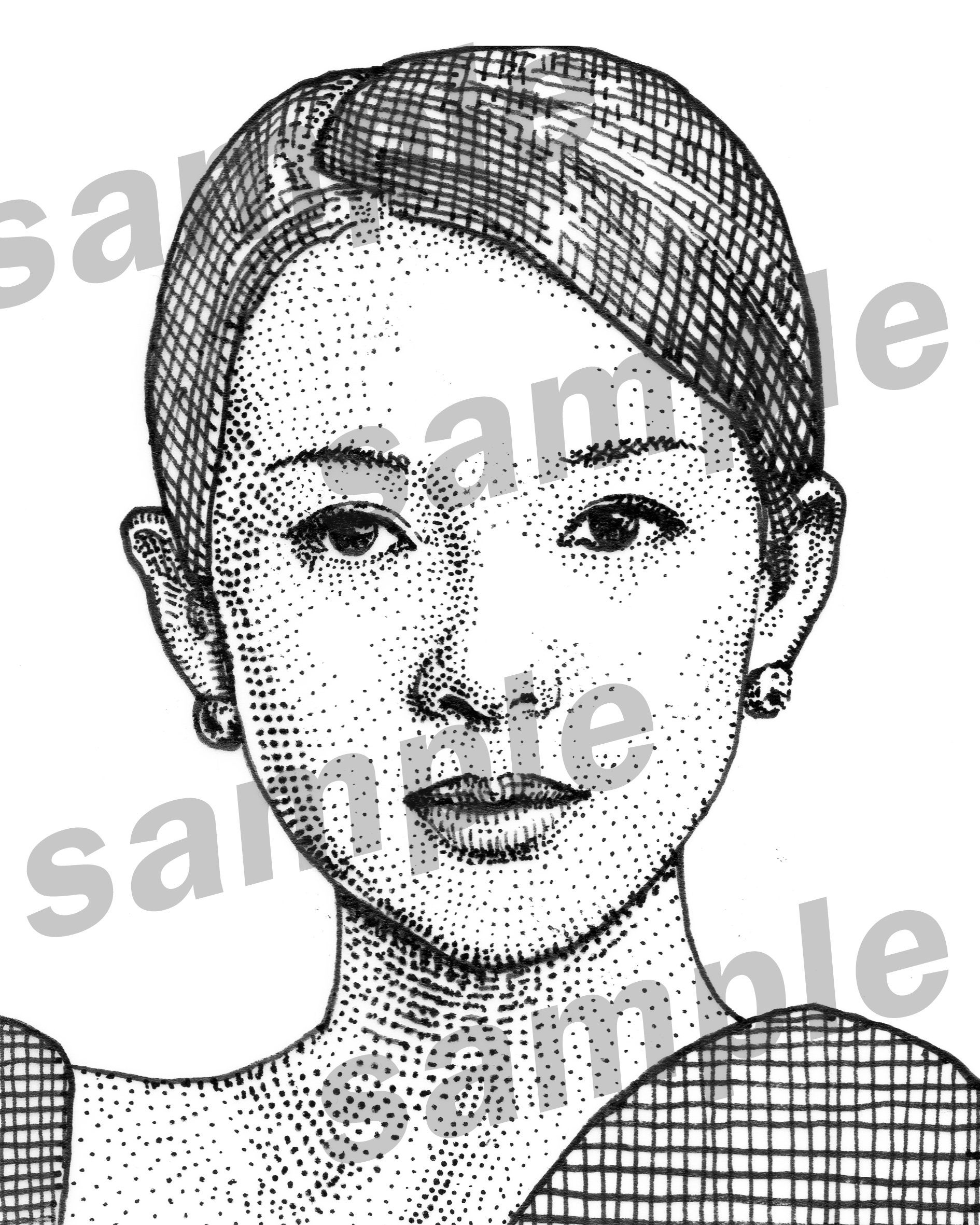 Stipple Art/ Custom Ink Portrait/ Hedcut/ Stipple Drawing/ Hand Drawn ...