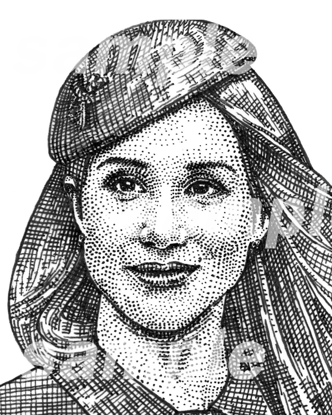 Stipple Art/ Custom Ink Portrait/ Hedcut/ Stipple Drawing/ Hand Drawn ...