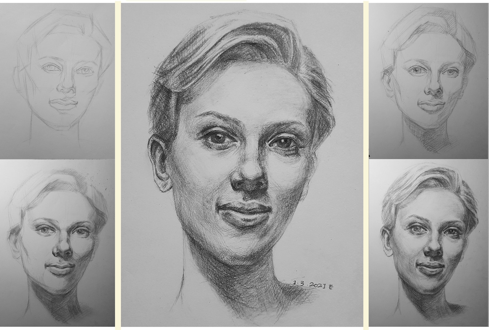 Hand Draw Portrait ,family Portrait Pencil Drawing From Photos, Custom ...