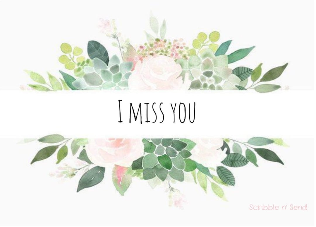 Pre-stamped 4'' X 6'' I Miss You Postcard - Etsy