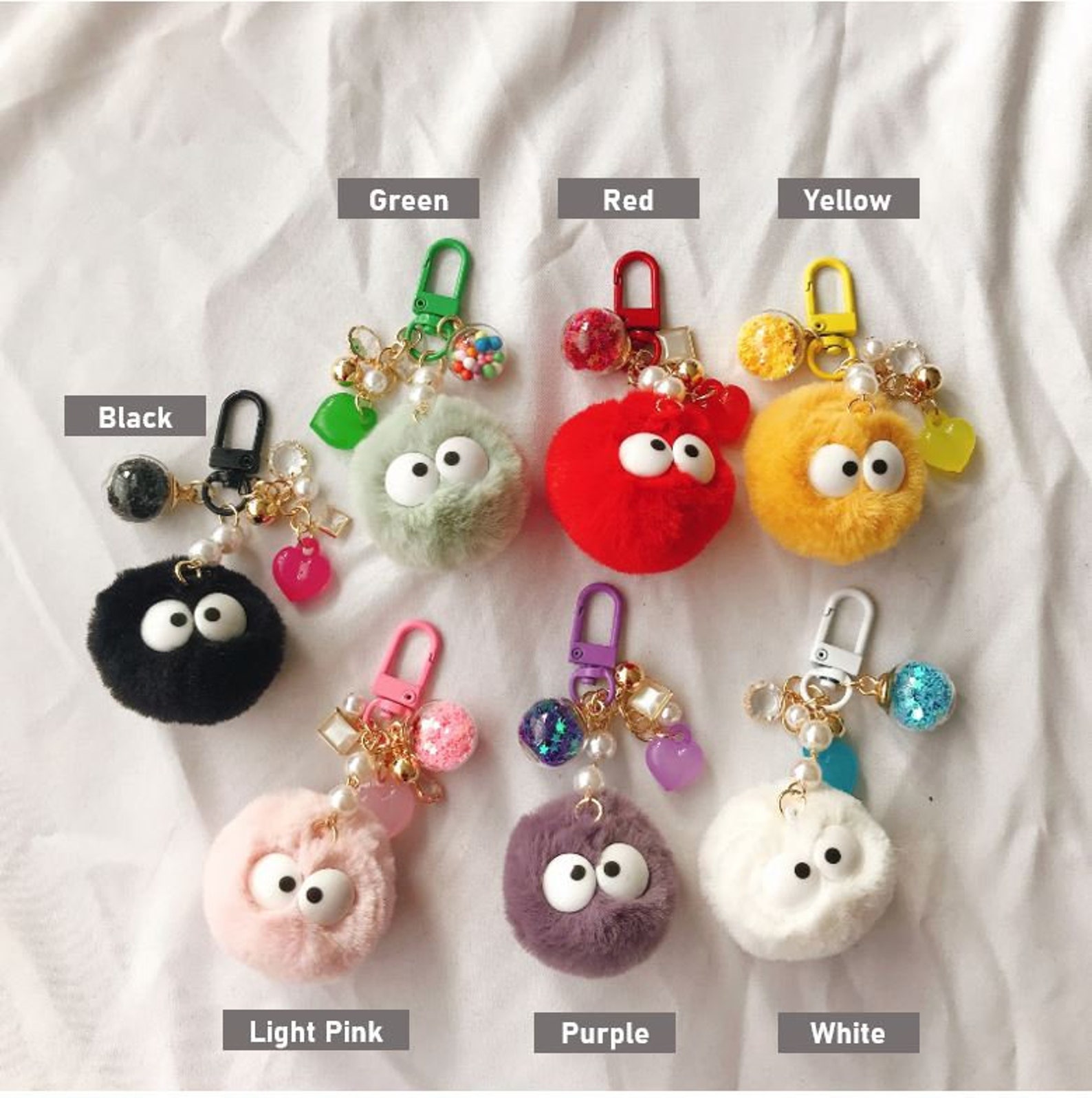 Furry Cute Monster Keyring / Keychain / Handmade / cute toy | Etsy