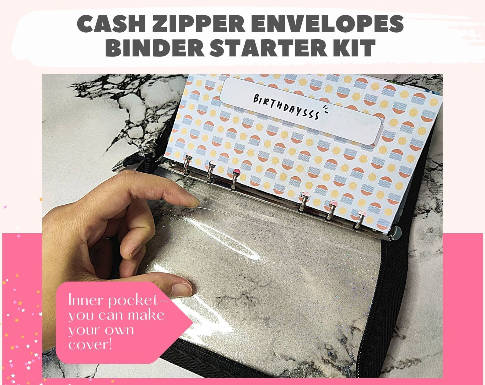 Cash Zipper Envelopes BINDER STARTER KIT, Budget Envelopes, Planner ...