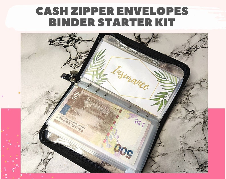 Cash Zipper Envelopes BINDER STARTER KIT, Budget Envelopes, Planner ...