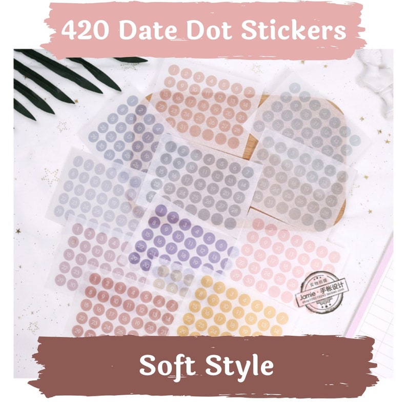 Colored Date Dot Stickers/foiled Date Dot Stickers/foiled Planner ...