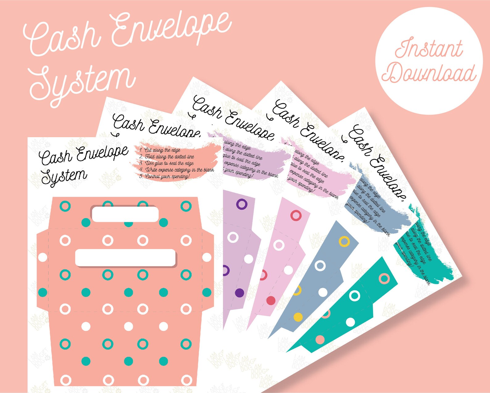 Cash Envelope Printable (horizontal, Set of 5) - Perfect for Dave ...