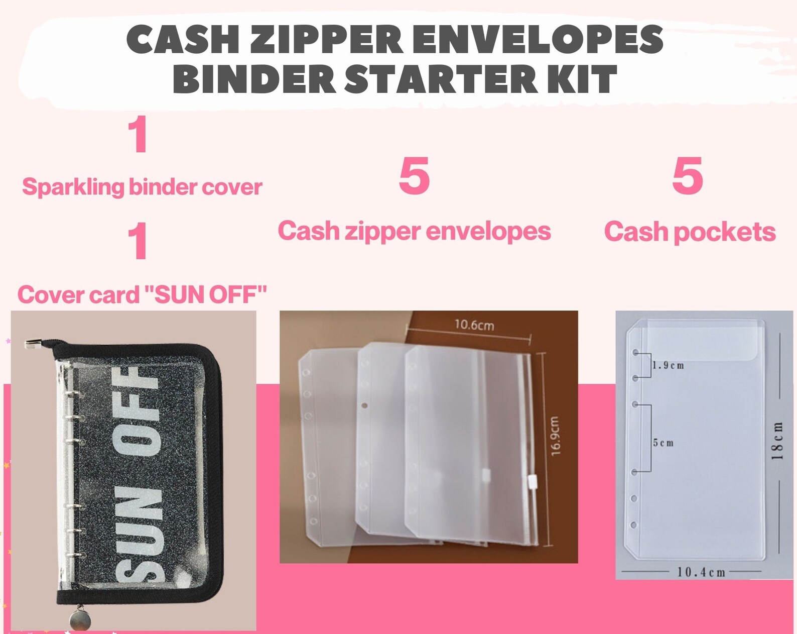 Cash Zipper Envelopes BINDER STARTER KIT, Budget Envelopes, Planner ...