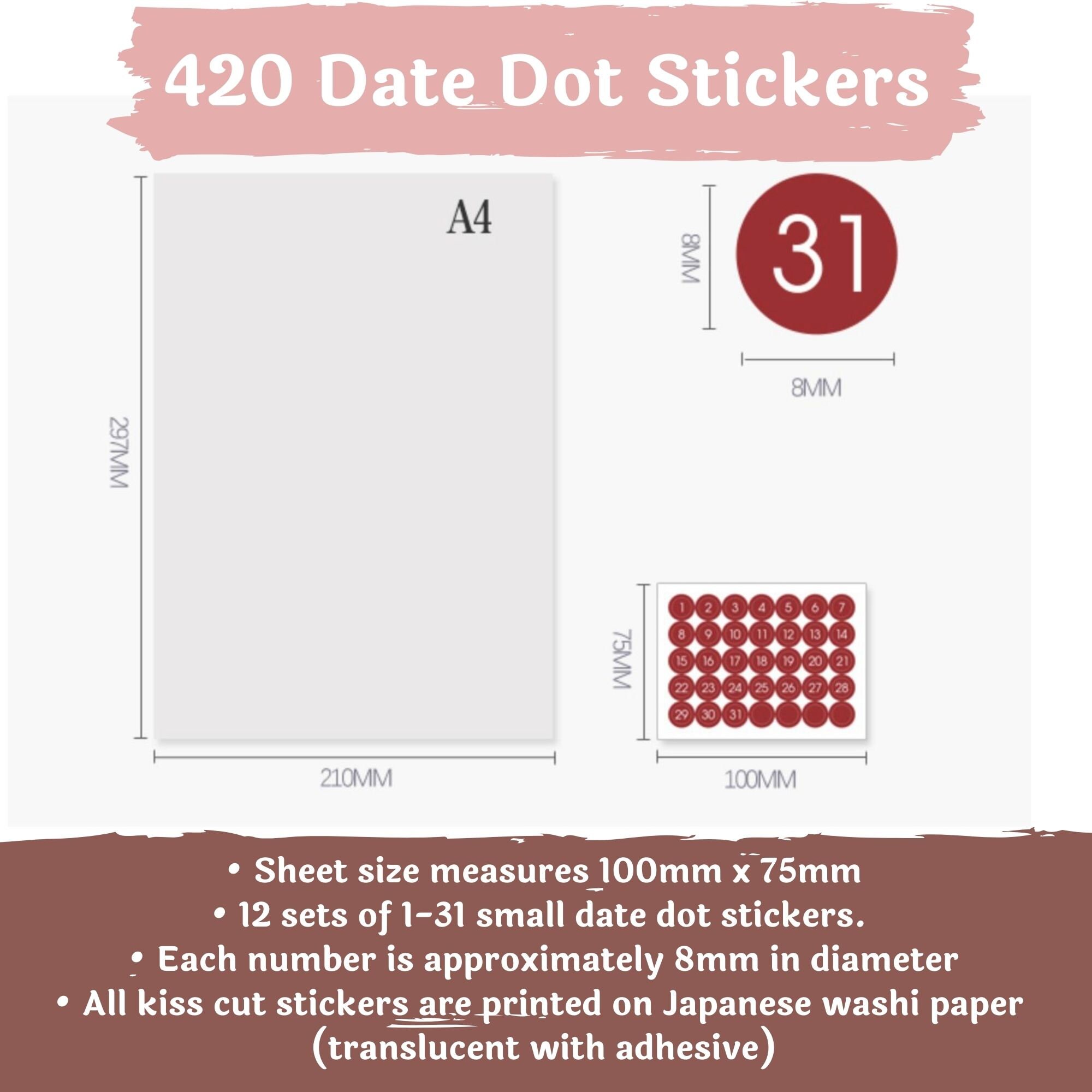 Colored Date Dot Stickers/foiled Date Dot Stickers/foiled | Etsy