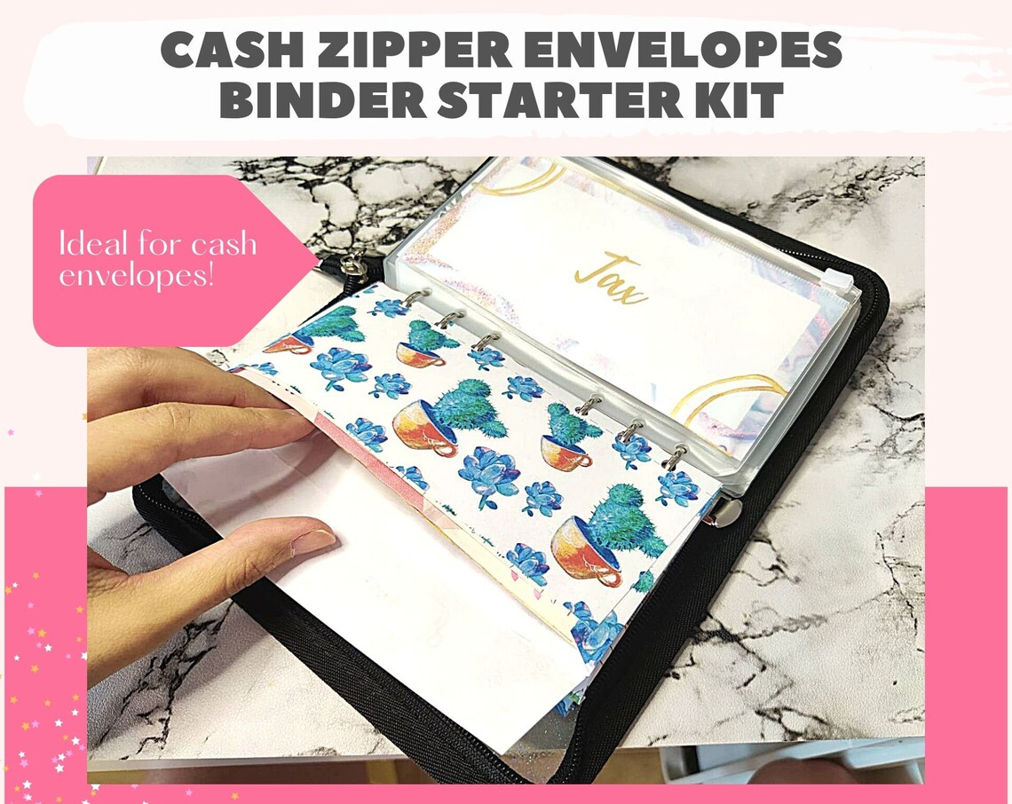 Cash Zipper Envelopes BINDER STARTER KIT Budget Envelopes | Etsy