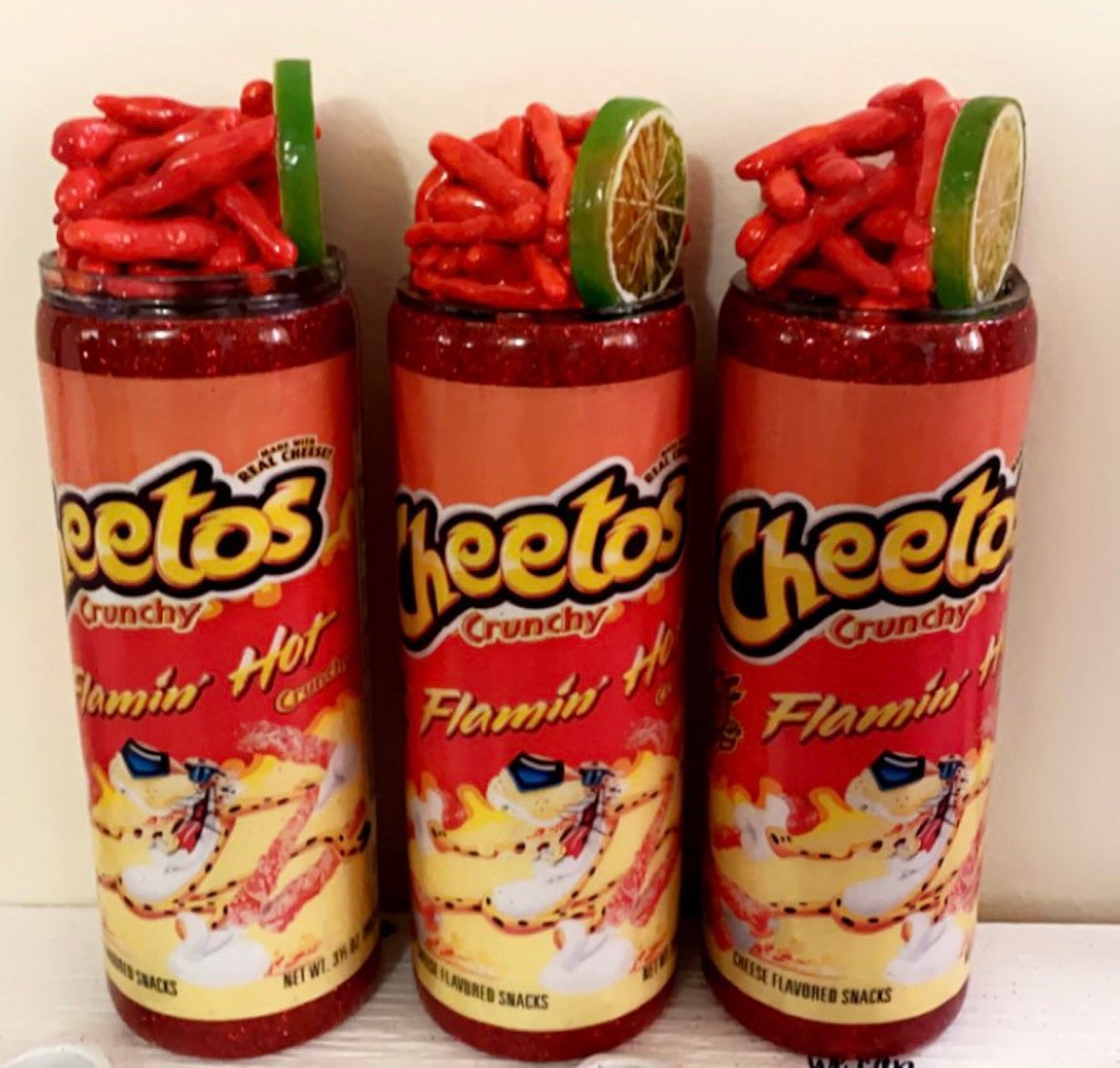 Hot Cheetos, Stainless Steel Skinny Tumbler, Red Glitter or Plain Red ...
