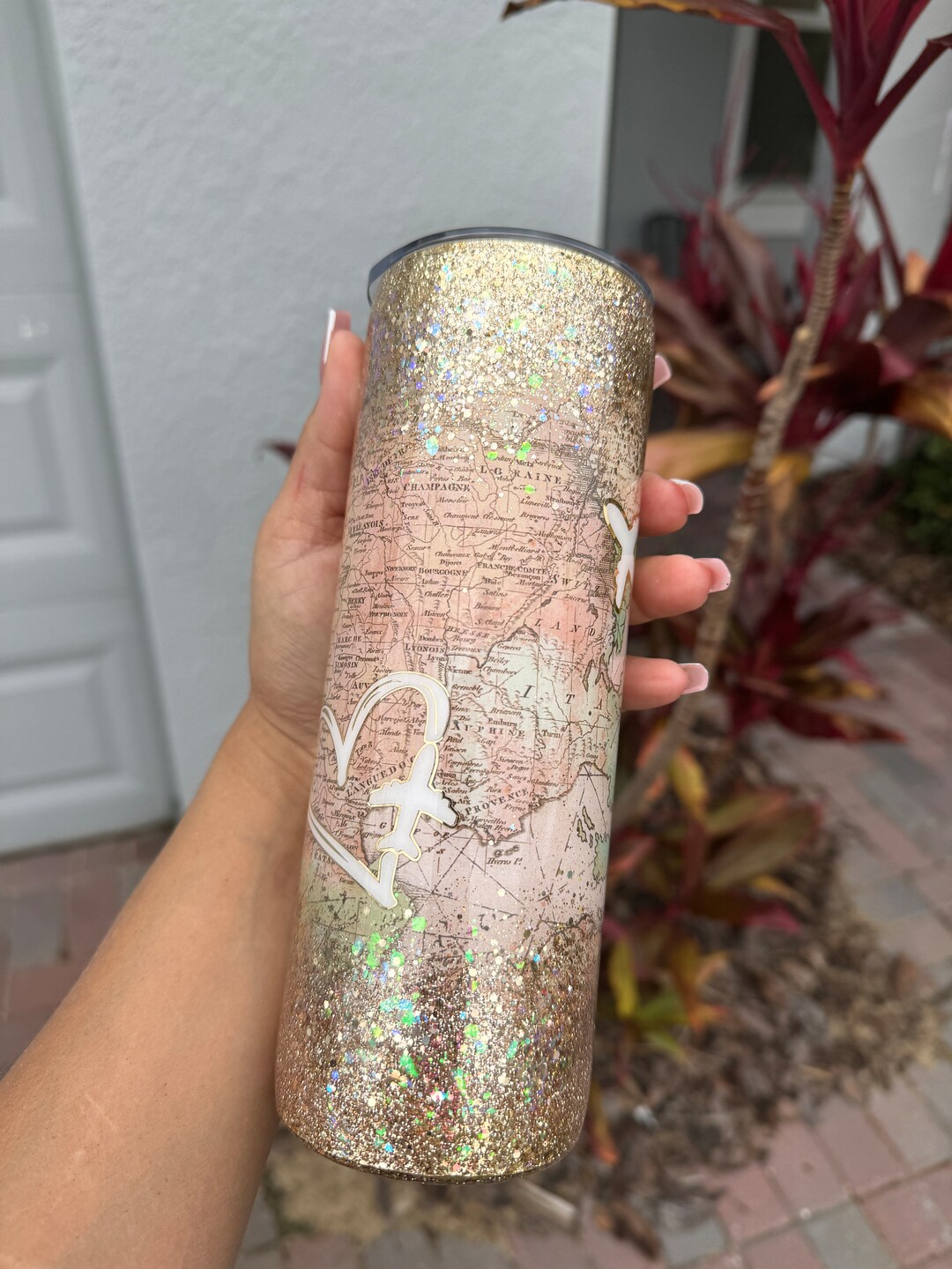 Travel Map Tumbler - Etsy