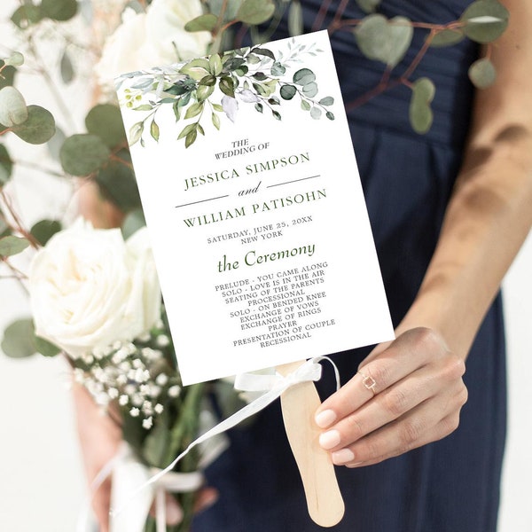 Ceremony Program Fan - Etsy