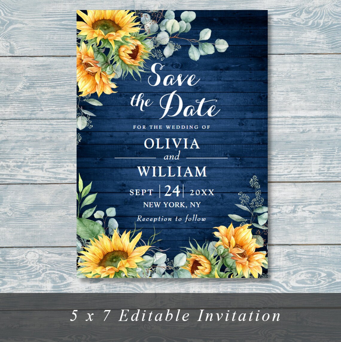 2 Types Save the Date Rustic Wedding Printable Invitation; Corjl ...