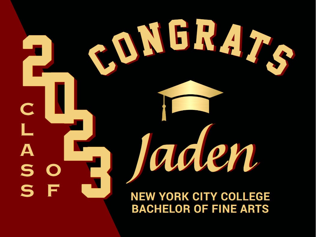 3 GRADUATION CONGRATULATIONS SIGNS; Multicolor 24x18" Editable ...