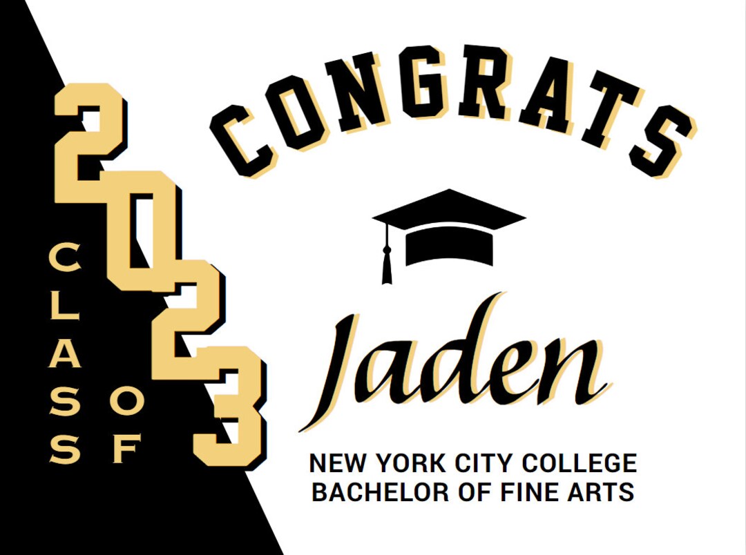 4 GRADUATION CONGRATULATIONS SIGNS; Multicolor 24x18" Editable ...