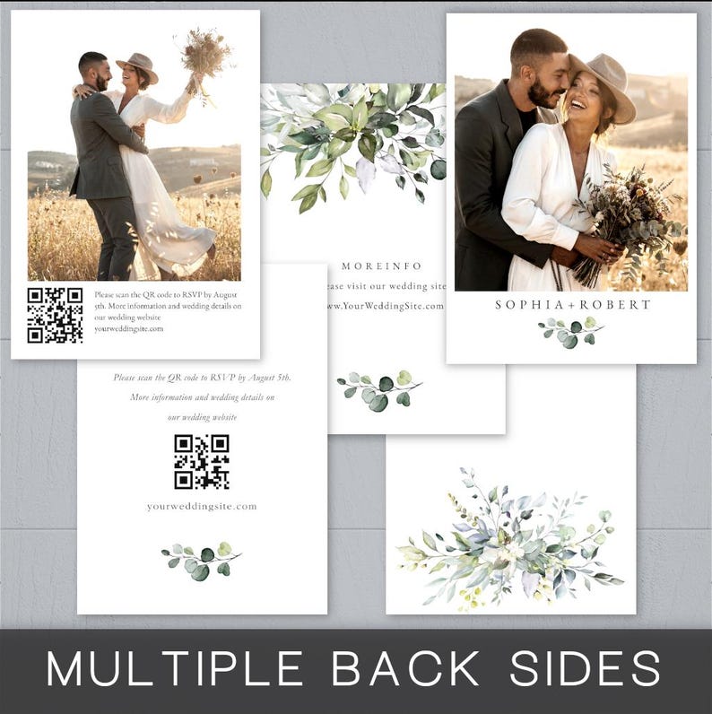 Wedding Templates Set; Editable Invitation, RSVP, Details Cards, Belly ...