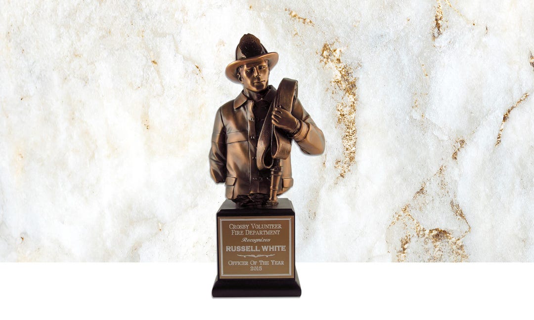 Copper Finish Firefighter Bust Award - Fire Department Presentation - Etsy