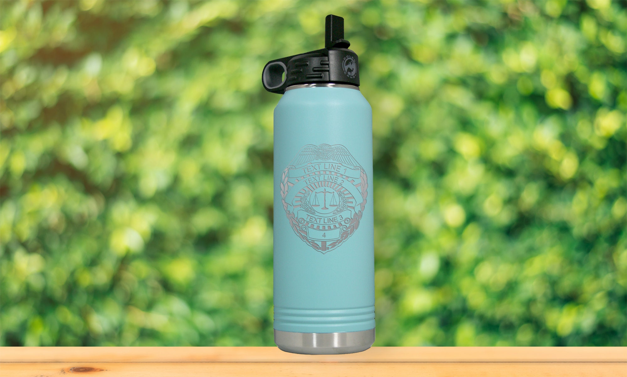 Personalized Police Shield Water Bottle Police Gift | Etsy