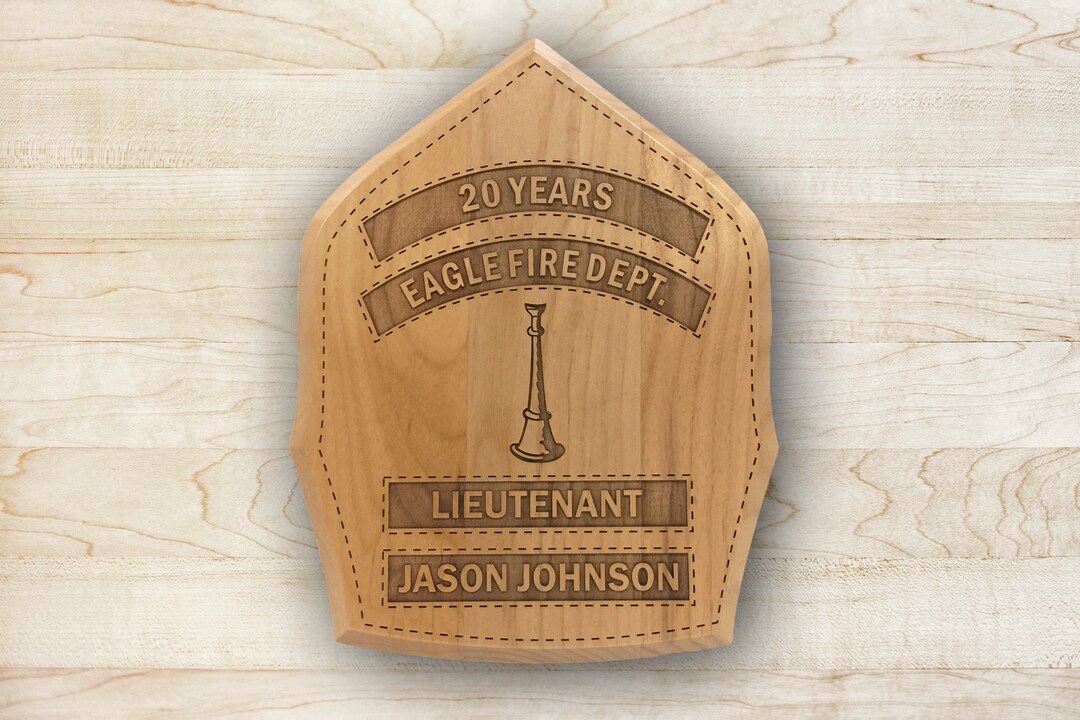Alder Fire Helmet Shield Plaque - Fire Department Award - Firefighter ...