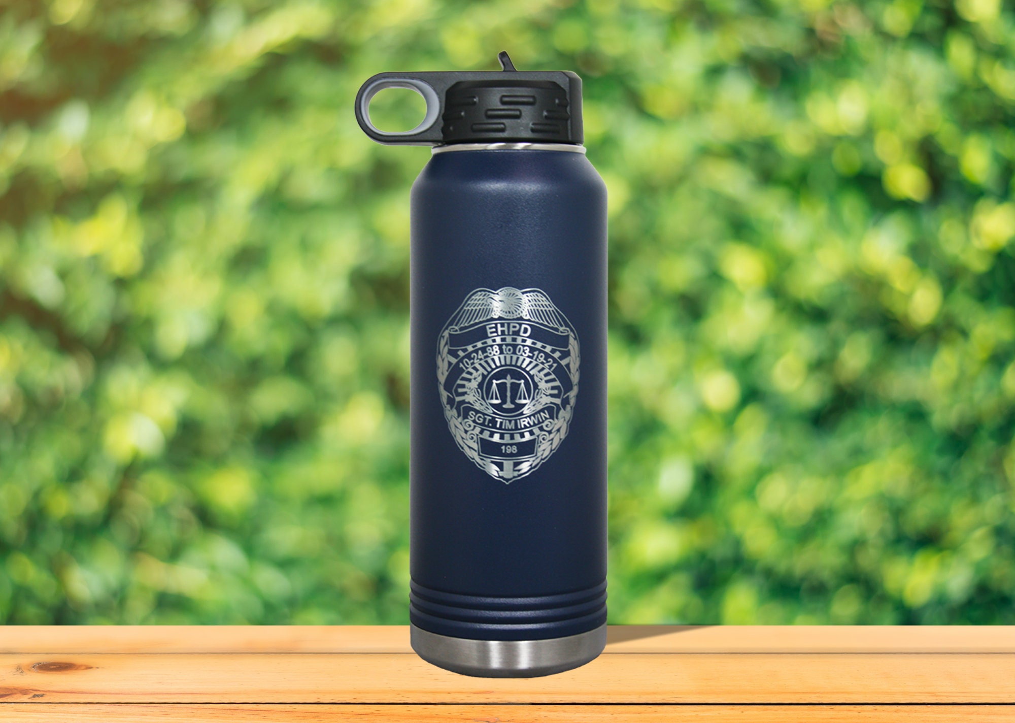 Personalized Police Shield Water Bottle - Law Enforcement Gift - Etsy