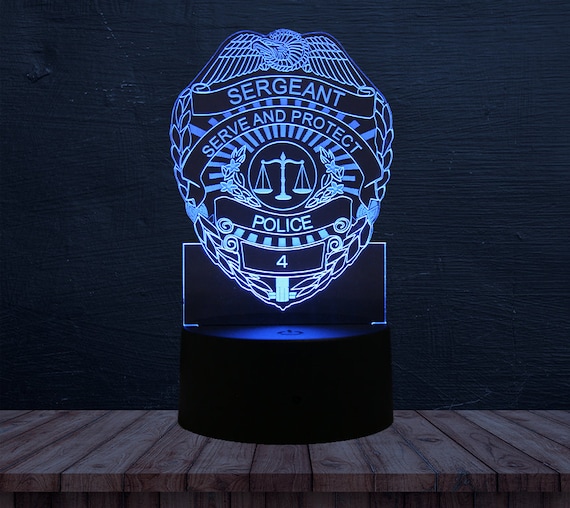 Personalized Police Gift Light Up Acrylic Police Badge | Etsy