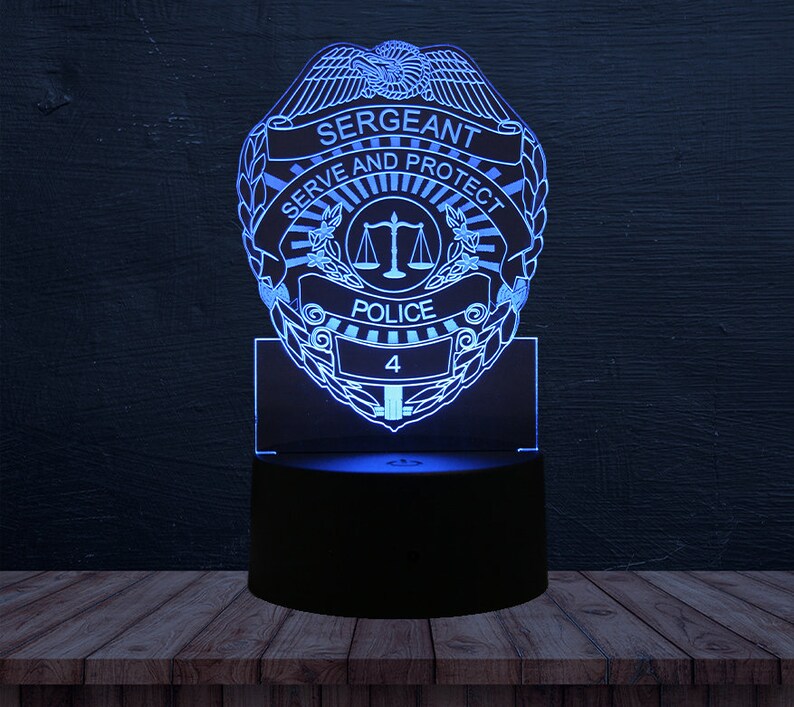 Personalized Police Gift - Light up Acrylic Police Badge - Etsy Canada