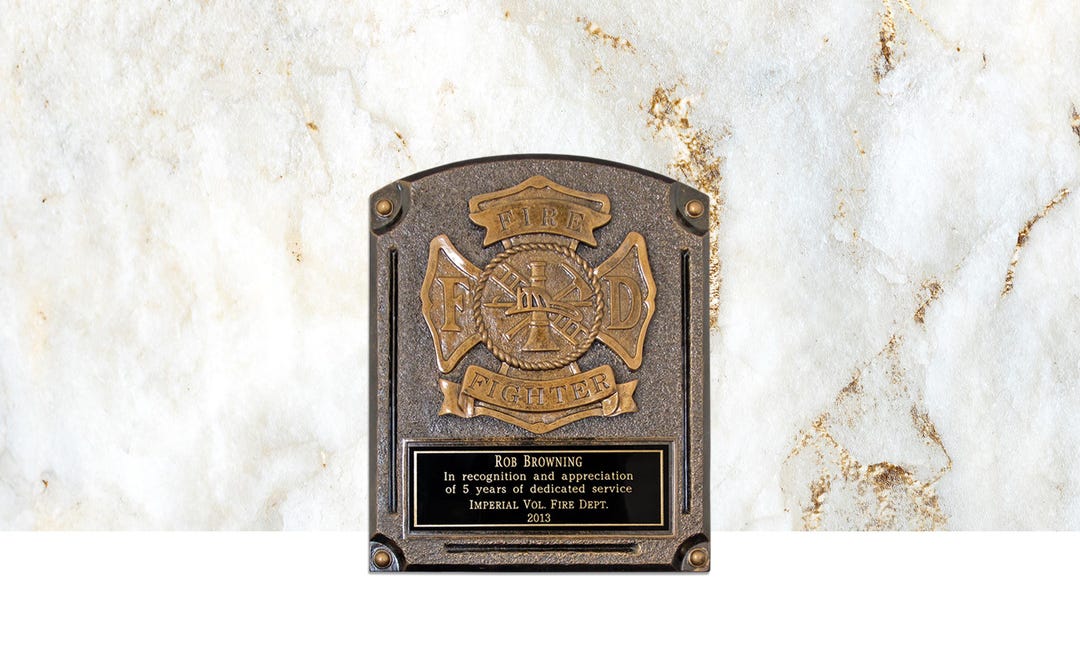 Bronze Firefighter Plaque - Firefighter Award - Etsy