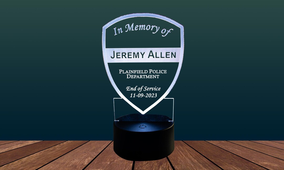 Light up Tribute Police Shield - Law Enforcement Memorial ...