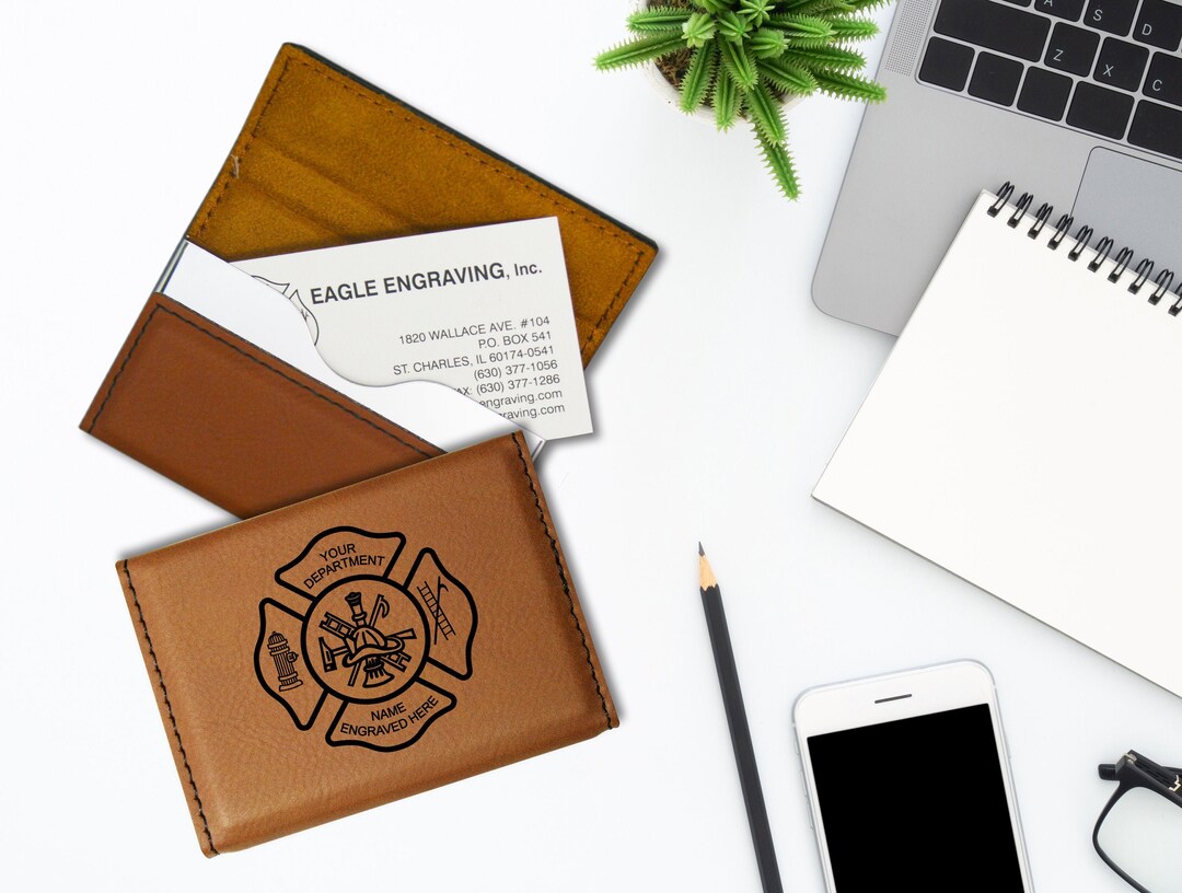 Personalized Firefighter Business Card Case - Custom Firefighter Gift ...