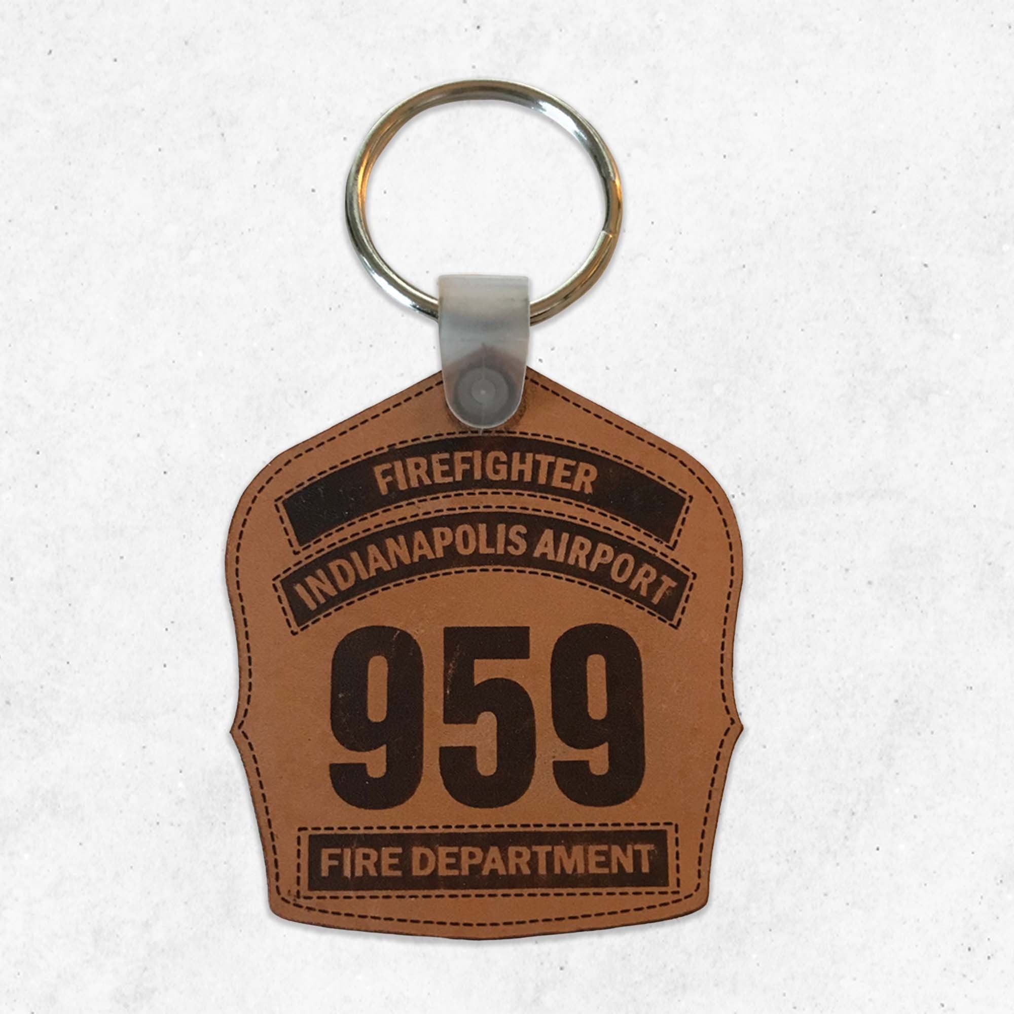 Leather Firefighter Helmet Shield Keychain - Fire Department Gift - Etsy