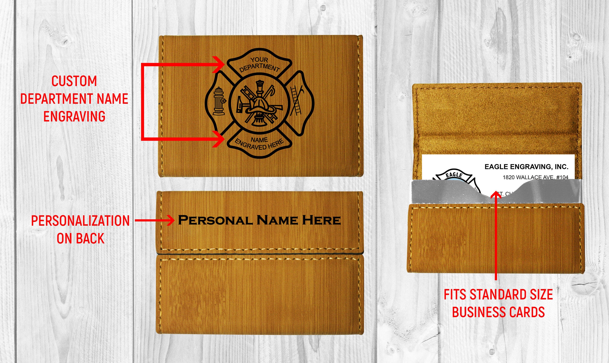 Personalized Firefighter Business Card Case - Custom Firefighter Gift ...