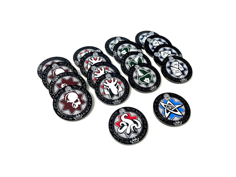 Chaos Token Set With Pouch - Arkham Horror Acrylic Tokens - Etsy