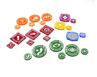 Colored Transparent Token Set Keyforge Acrylic Tokens - Etsy
