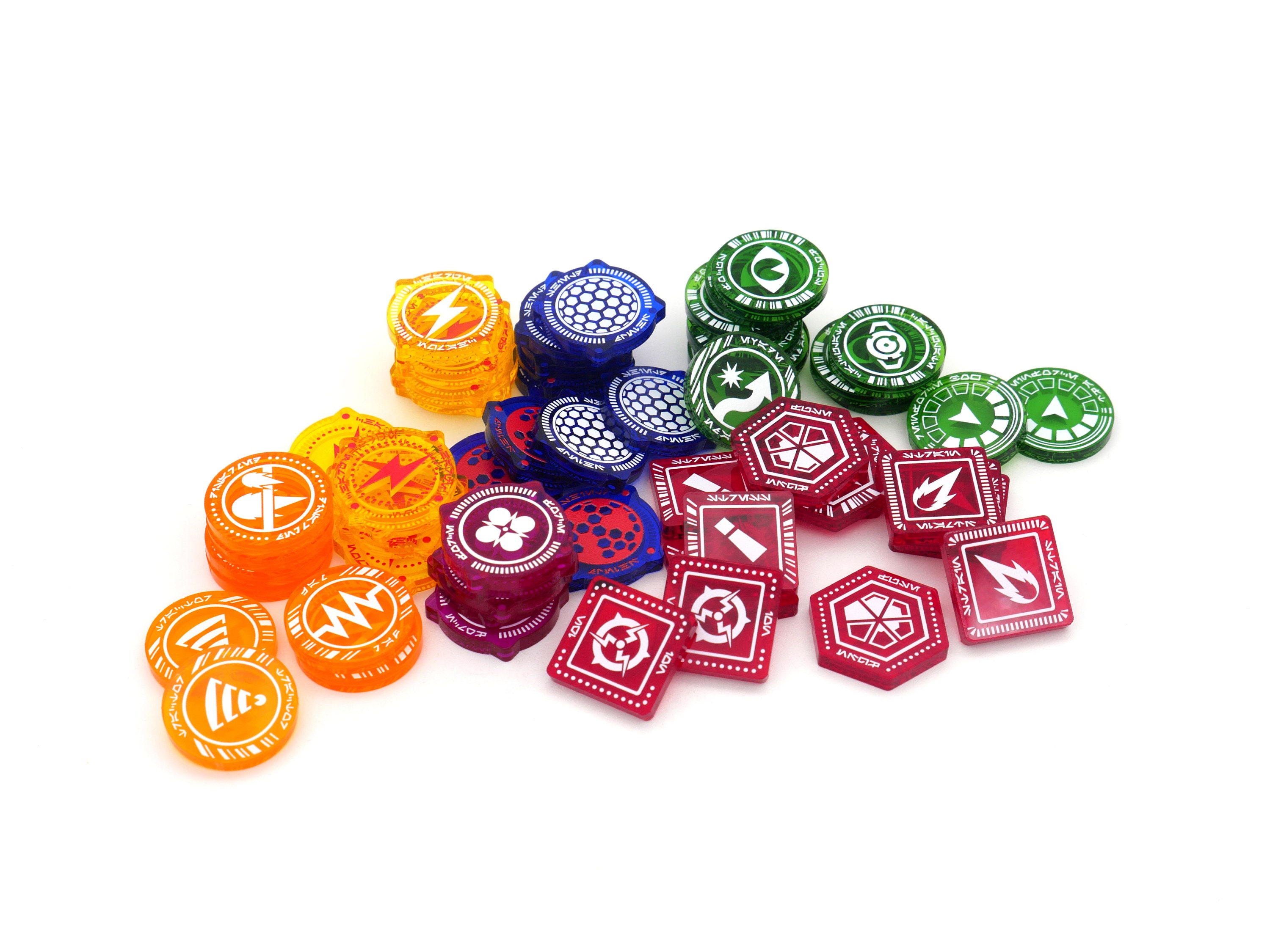 Dual Function Token Set (colored Transparent) - X-wing Acrylic Tokens ...