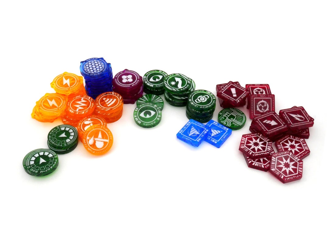 Double Sided Token Set (colored Transparent) - X-wing Acrylic Tokens - Etsy