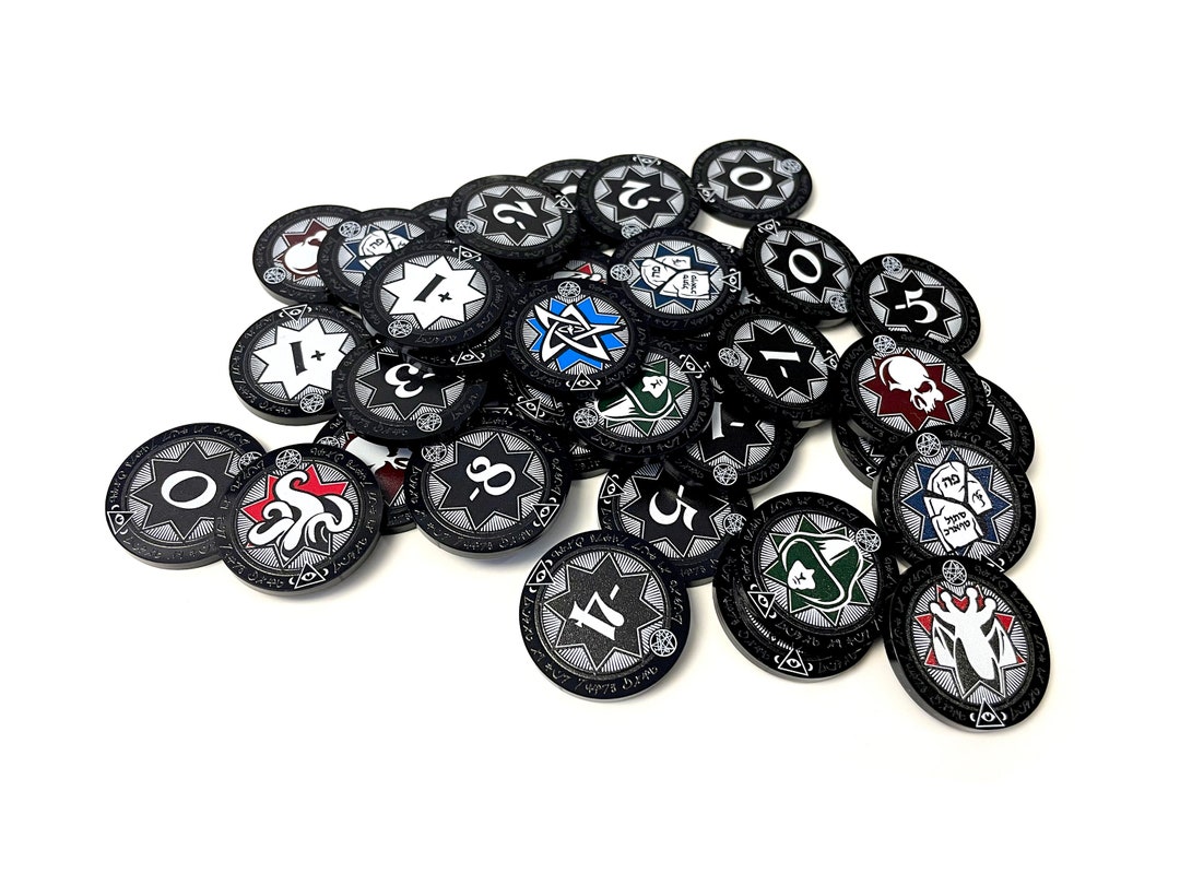 Chaos Token Set With Pouch - Arkham Horror Acrylic Tokens - Etsy