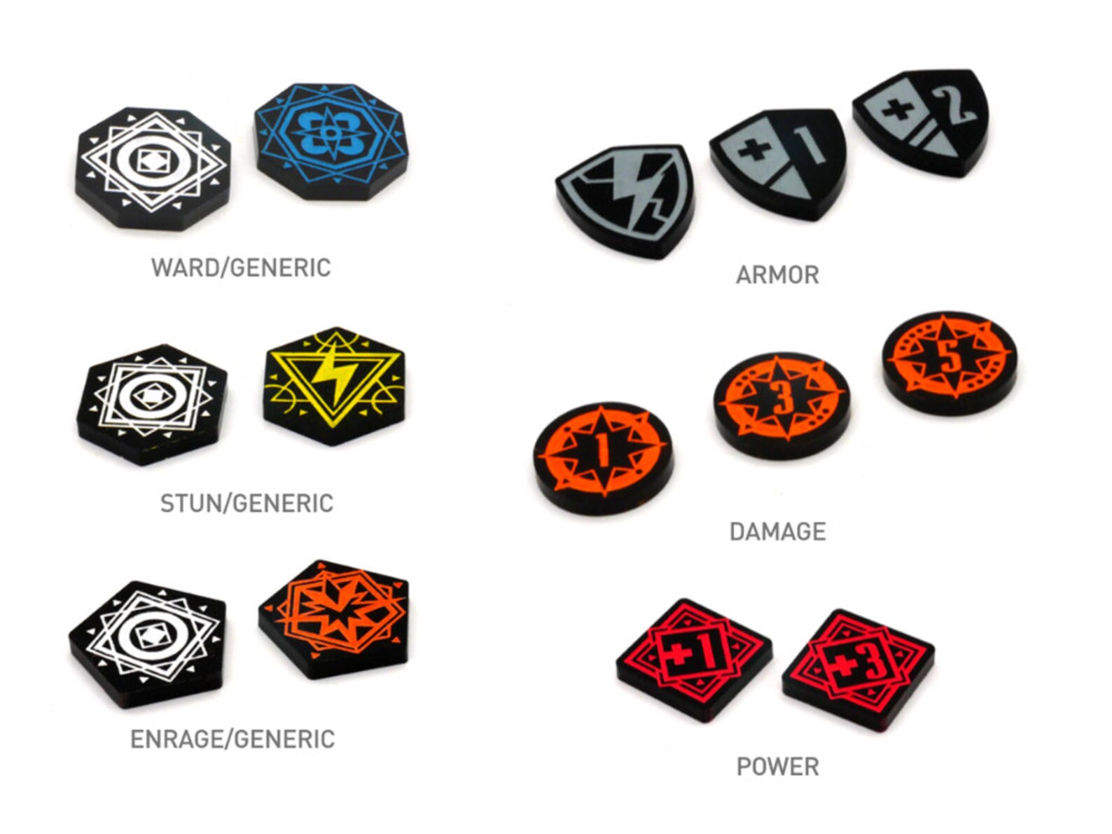 Black Opaque Token Set KeyForge Acrylic Tokens | Etsy