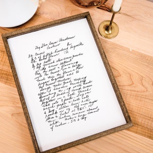 Custom Handwritten Recipe Sign - Etsy
