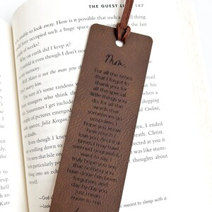 Custom Photo Bookmark, Personalized Leatherette Bookmark, Mother's Day ...