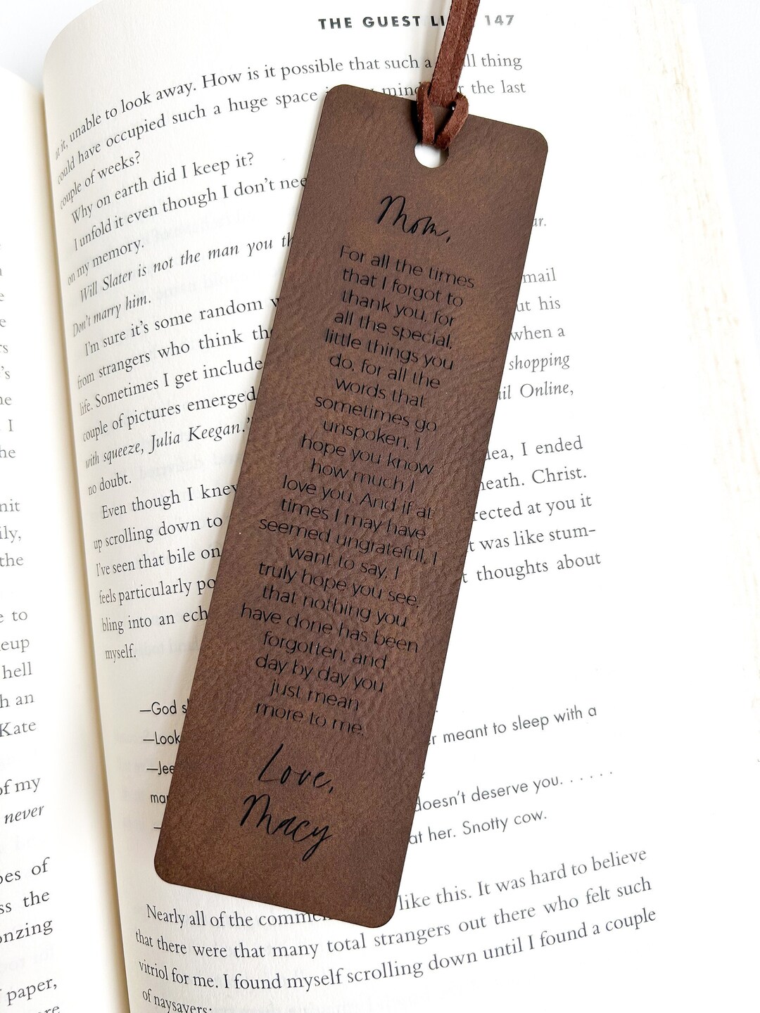 Custom Photo Bookmark, Personalized Leatherette Bookmark, Mother's Day ...