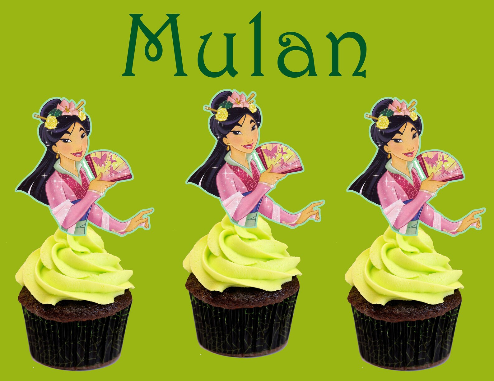 Princess Mulan Cupcake Toppers 12 Pieces - Etsy